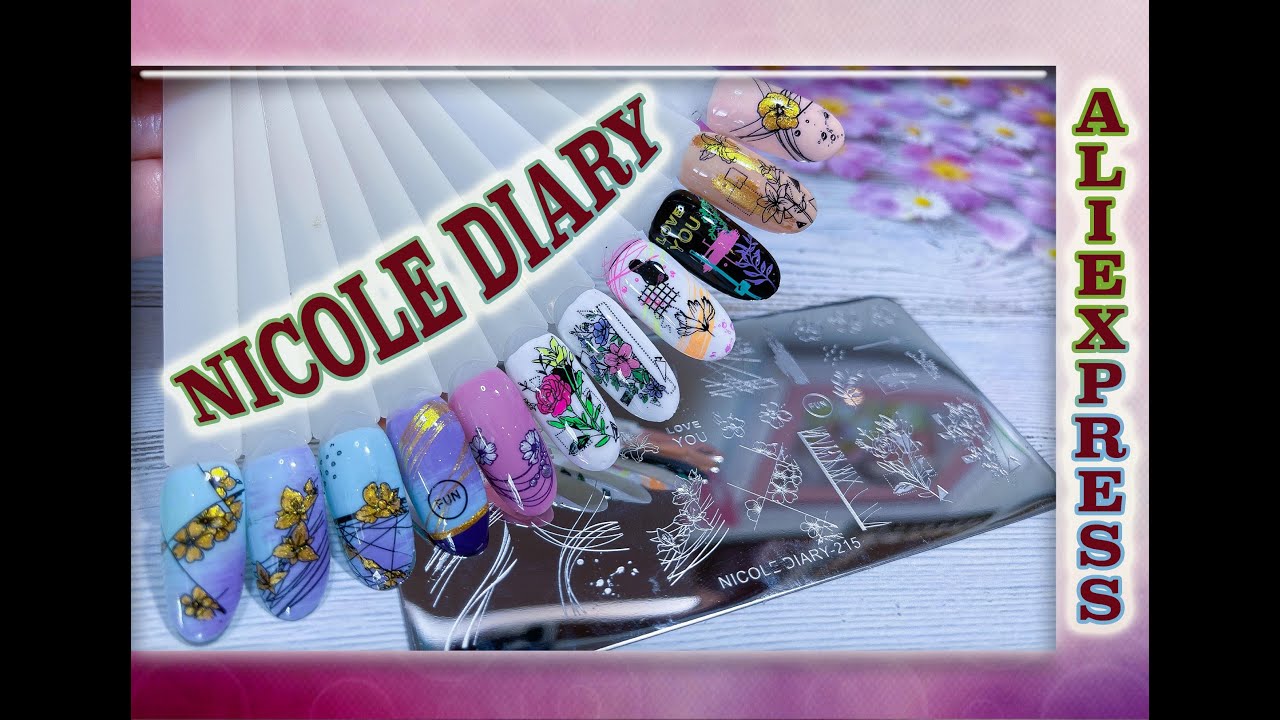 Обзор / Реверсивный Стемпинг с пластиной NICOLE DIARY - 215 / AliExpress. - YouTube