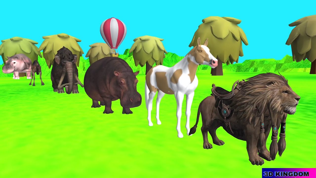 5, lion elephant cow hippo dinosaur rhino hours Gorilla animal ...