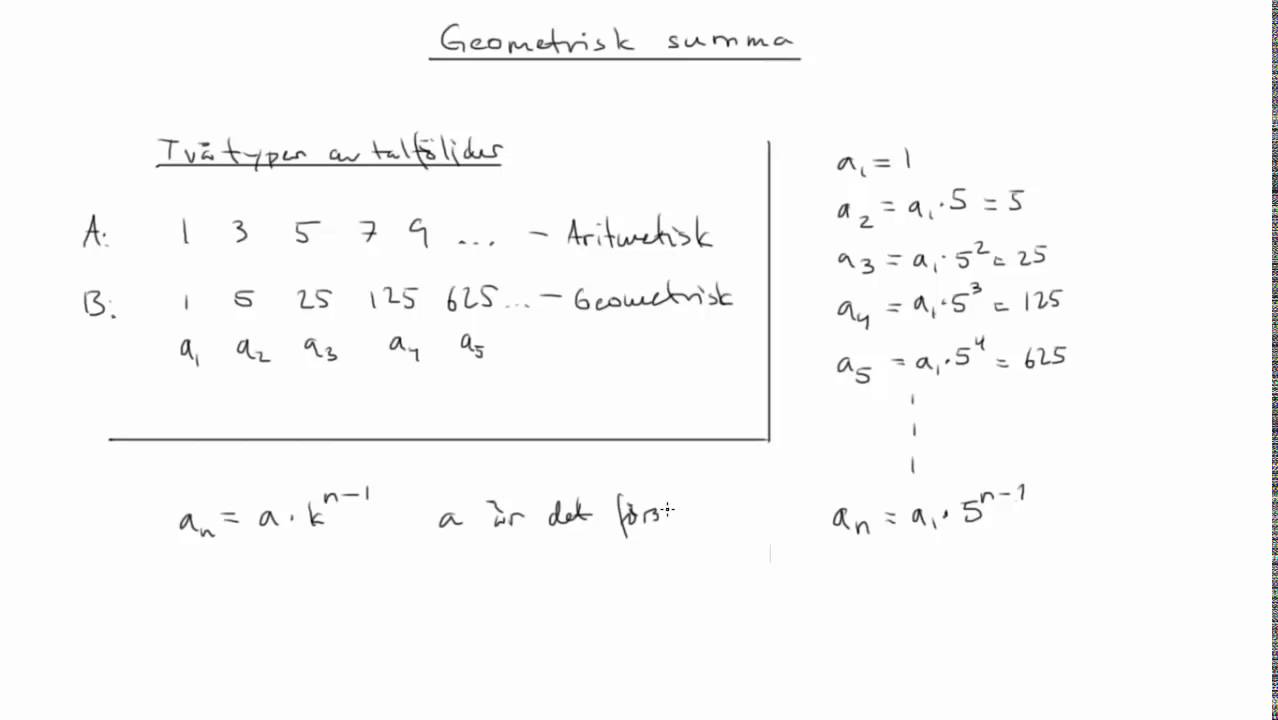 Matematik 3b: Geometrisk summa - YouTube