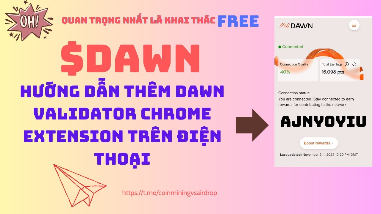 Hướng dẫn thêm DAWN Validator Chrome Extension trên điện thoại - YouTube