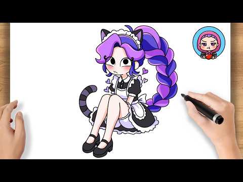 How to Draw Lily Love Braids Maid Dress | POPPY PLAYTIME Chapter 5 | Step by Step