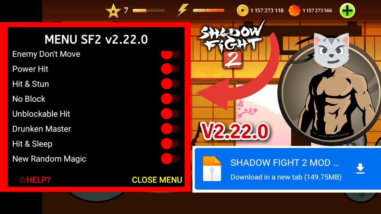 Shadow Fight 2 v2.22.0 Mod Menu Apk | One hit,Dumb Al, Random Magic ...