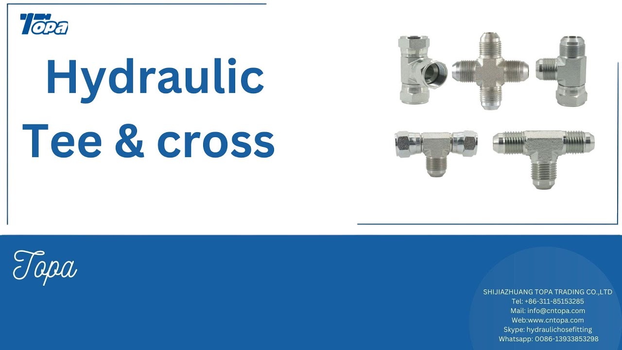 Three-way hydraulic tee fitting - Topa hydraulic fitting - YouTube