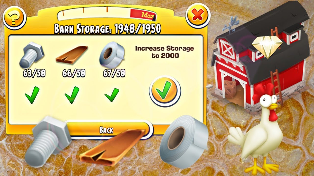 Upgrade Barn Storage 2000 - Hay Day - YouTube