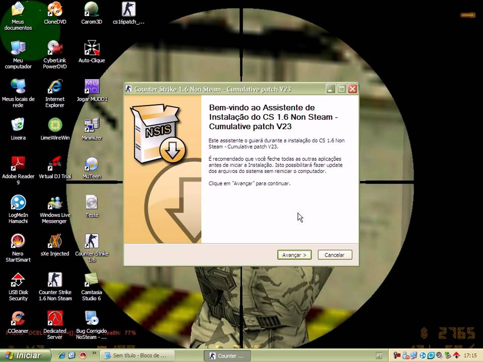 como colocar e jogar o cs 1.6 online - YouTube
