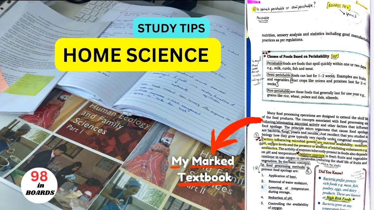 HOME SCIENCE CLASS 12 TIPS+NOTES | How I scored 98 in Board Exams ...