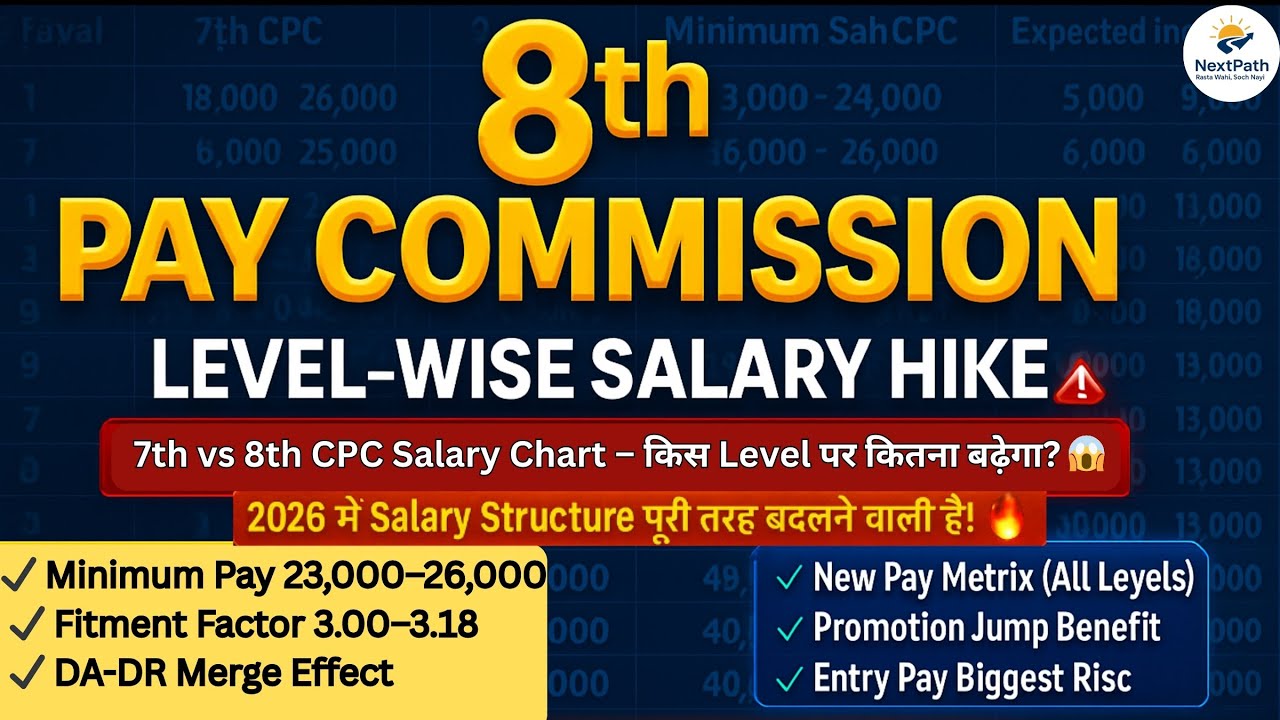 8th Pay Commission 2026: Level-Wise Salary Hike Chart | 7th vs 8th CPC ...
