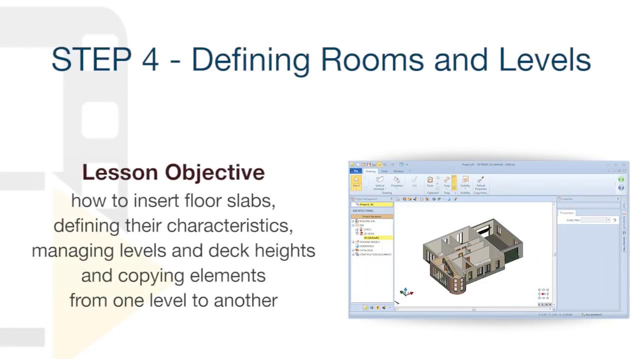 Edificius Tutorial - Defining rooms and levels - ACCA software - YouTube