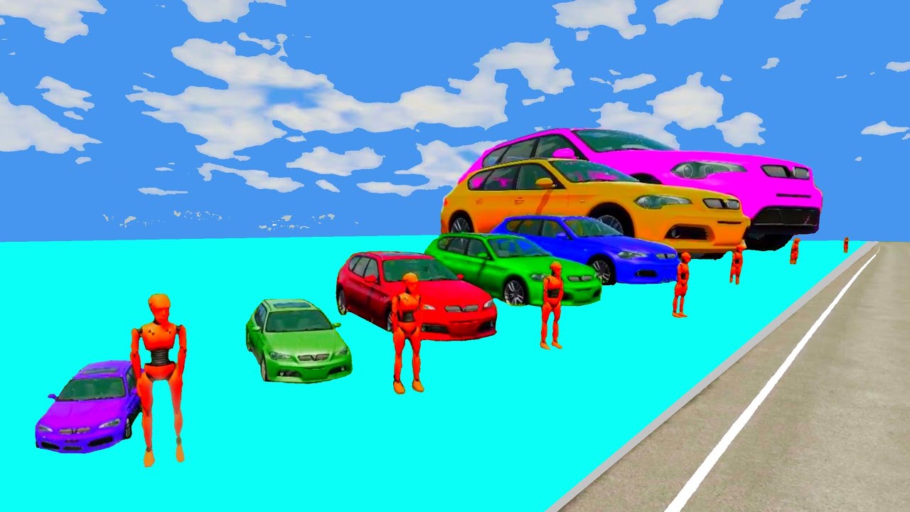 Big & Small Cars vs Old Cannon - BeamNG.drive - YouTube