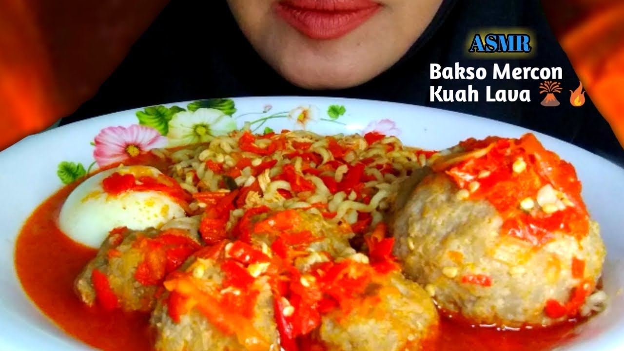 PEDES ANGKER 😝🔥 ASMR BAKSO MERCON KUAH LAVA 🌋🔥 - YouTube