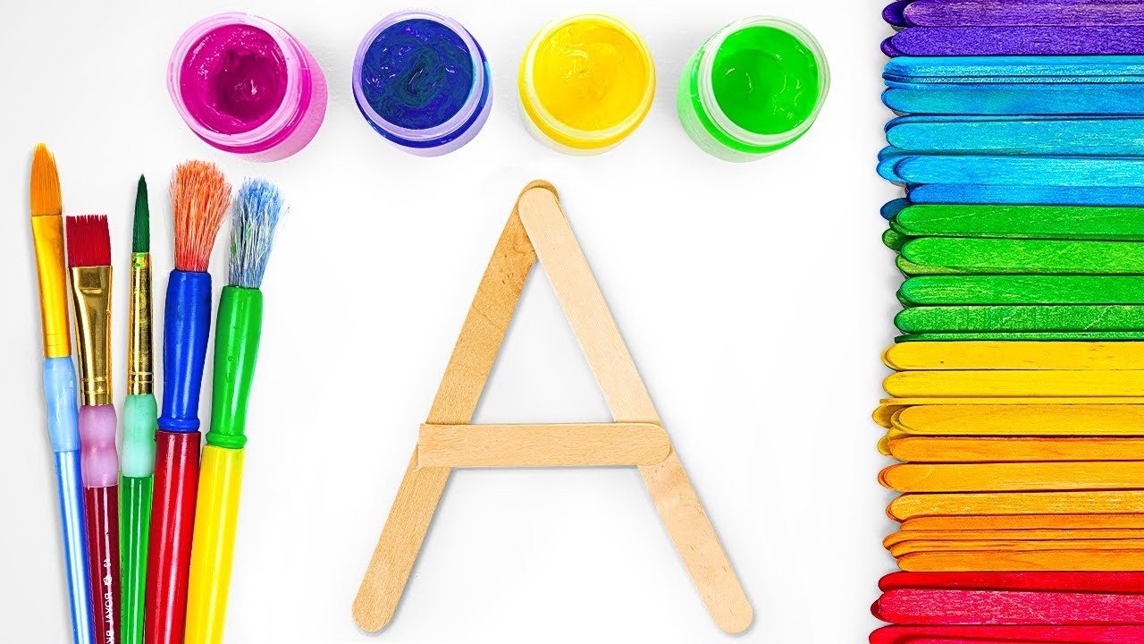 Create & Paint ABC with Popsicle Sticks | Best Learn Alphabet ...