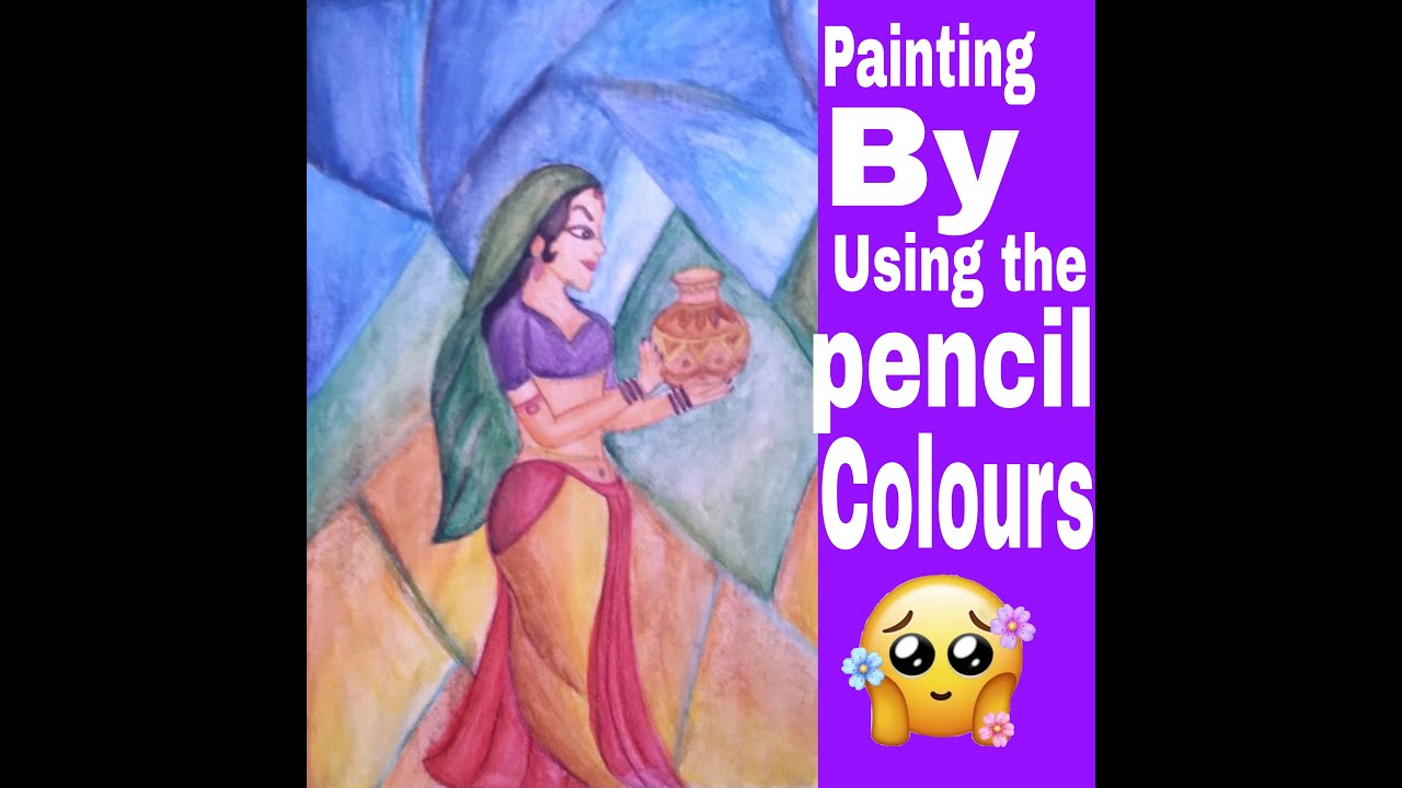 How To Draw A Lady With A Pot, Very Easy & Simple painting , Medha ...