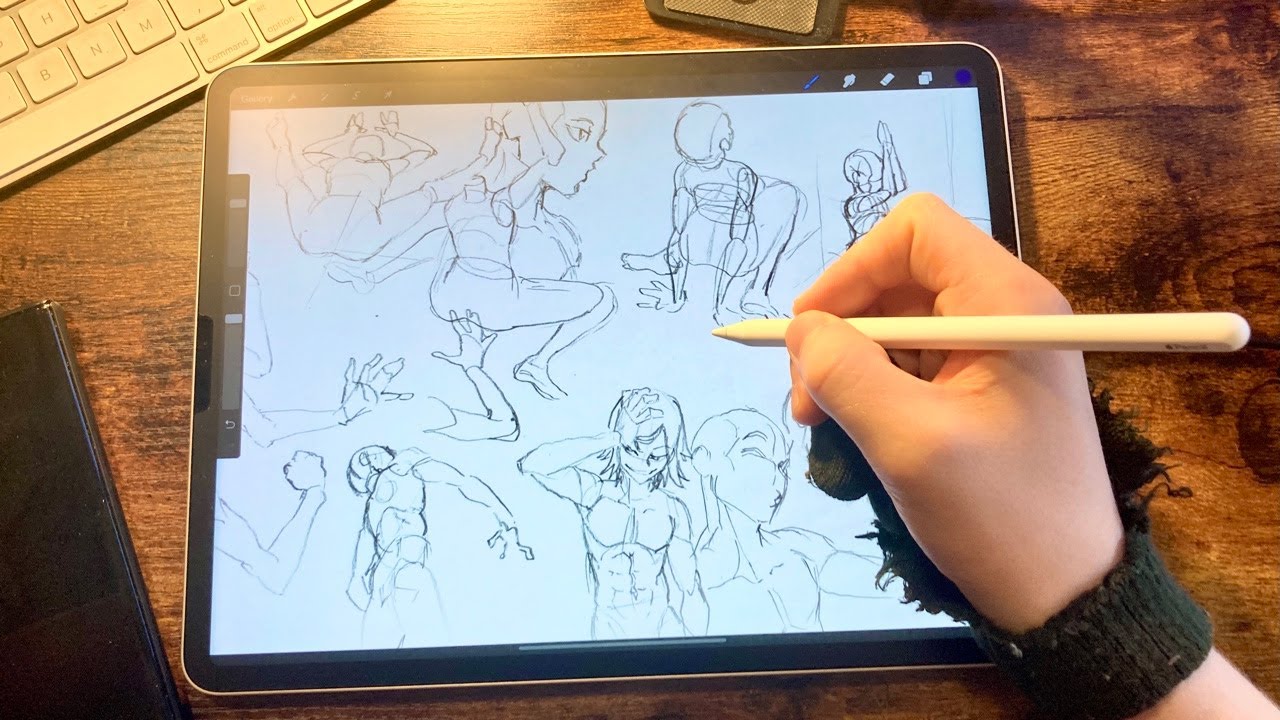 Anime Anatomy Practice | Drawing Manga Draft Page - YouTube
