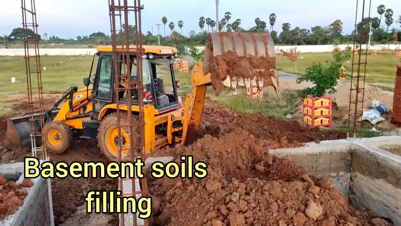Amazing JCB method to fill soil in Basement| filling work |JCB🏘🏡🧱 - YouTube
