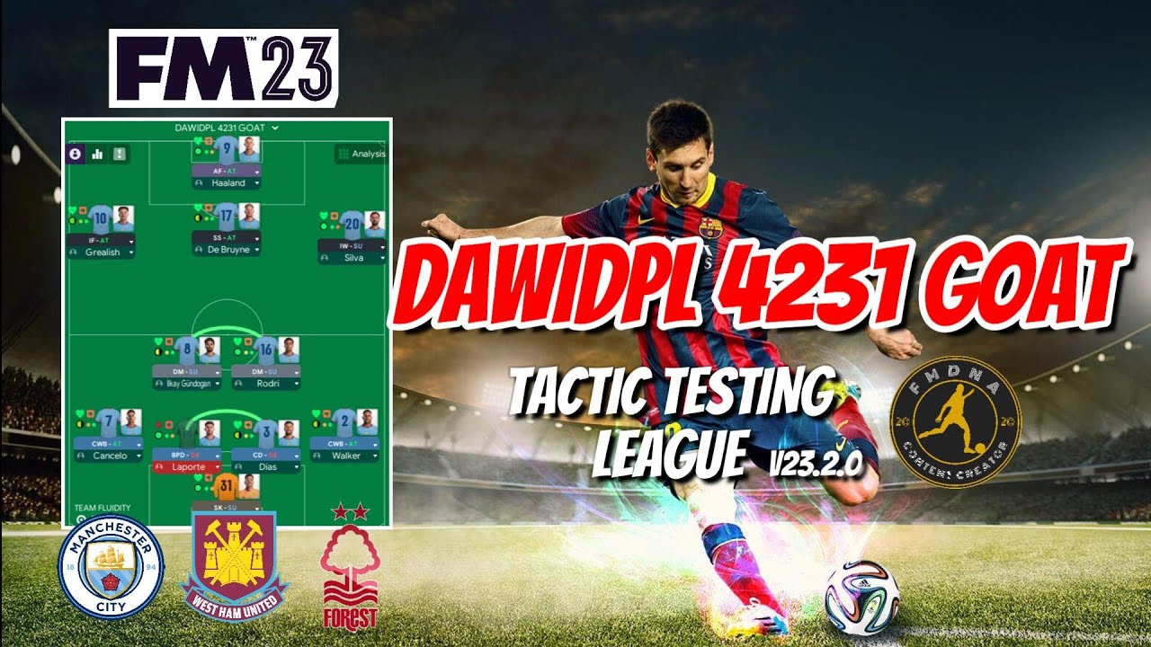 FM23 Tactic Testing League V23.2.0 - DAWIDPL 4231 GOAT - Football ...