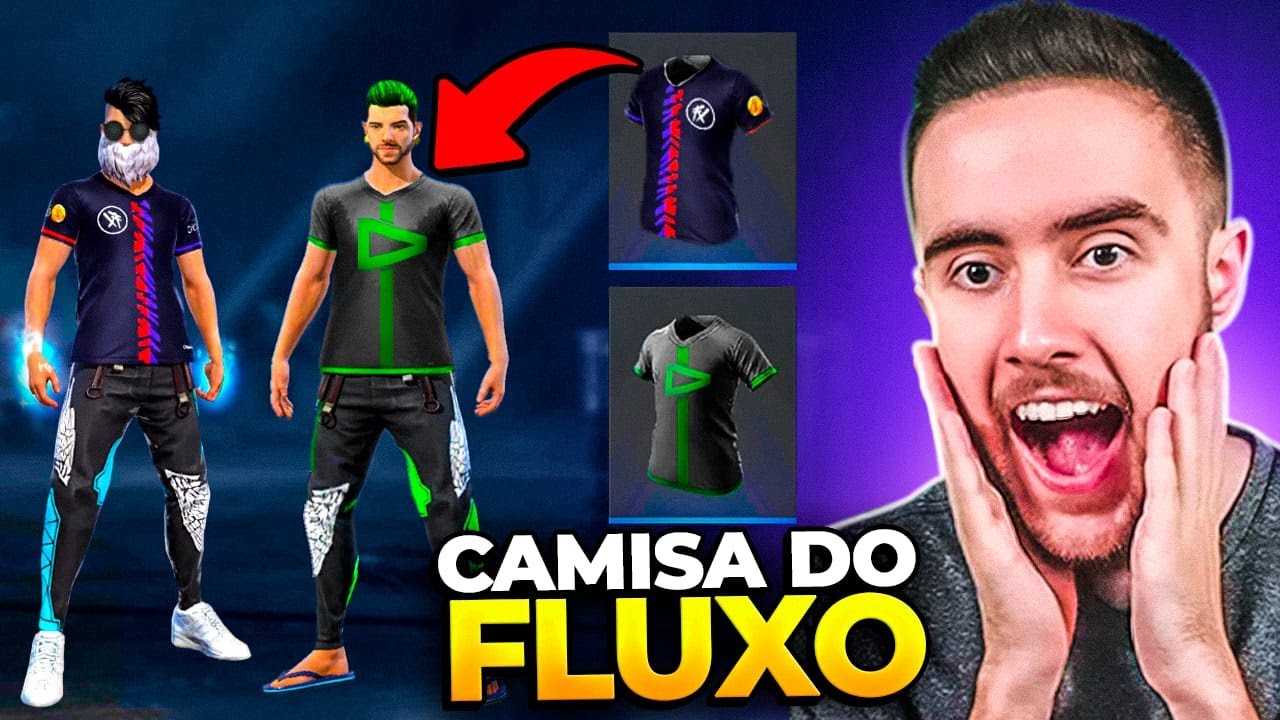 OFICIAL!! CAMISA DO FLUXO NO FREE FIRE, CUBO GRÁTIS NO MUNDIAL, FF MAX ...