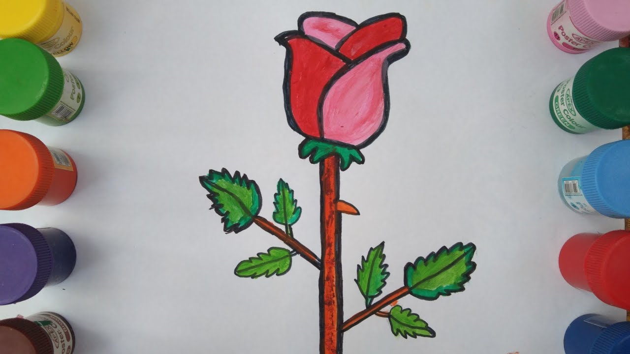"Easy Rose Drawing for Kids | Simple & Beautiful Flower Art Tutorial!" - YouTube