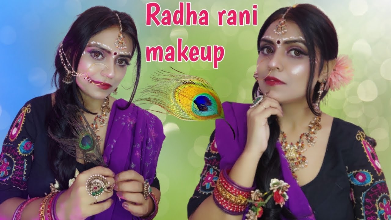 Radha rani ji makeup tutorial || ऐसे करे राधा रानी जी जैसा असान सा ...