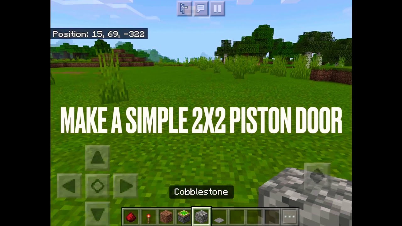 How to Make SIMPLE 2x2 Piston Door in 5 steps MCPE,Bedrock,PS4 and Xbox ...