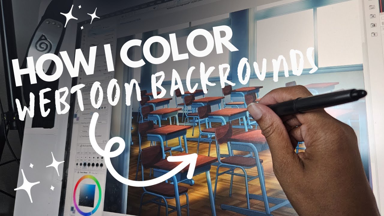 My Webtoon Background Process using Clip Studio Paint! ️ || FREE to USE ...