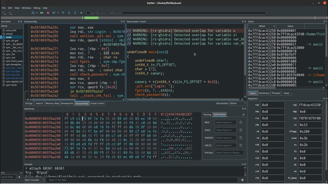 Radare2 Series 0x6 - Cutter UI Basic Debugging Workflow - YouTube