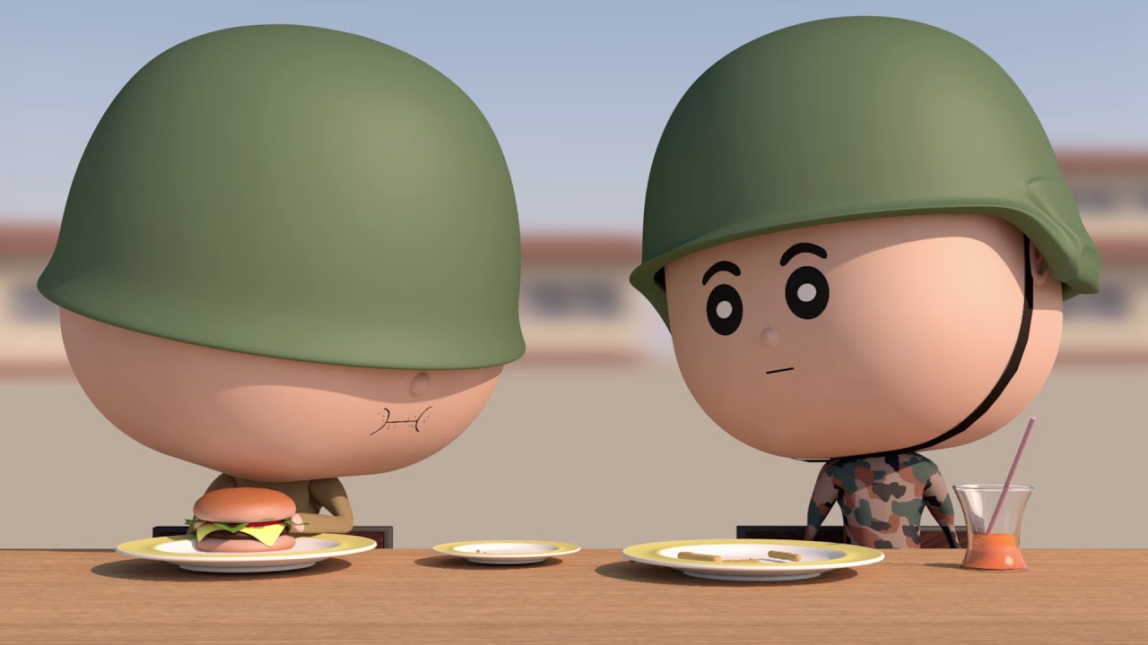 BOBBLEHEAD SOLDIERS GO OUT TO EAT - 3D Animated Short - YouTube