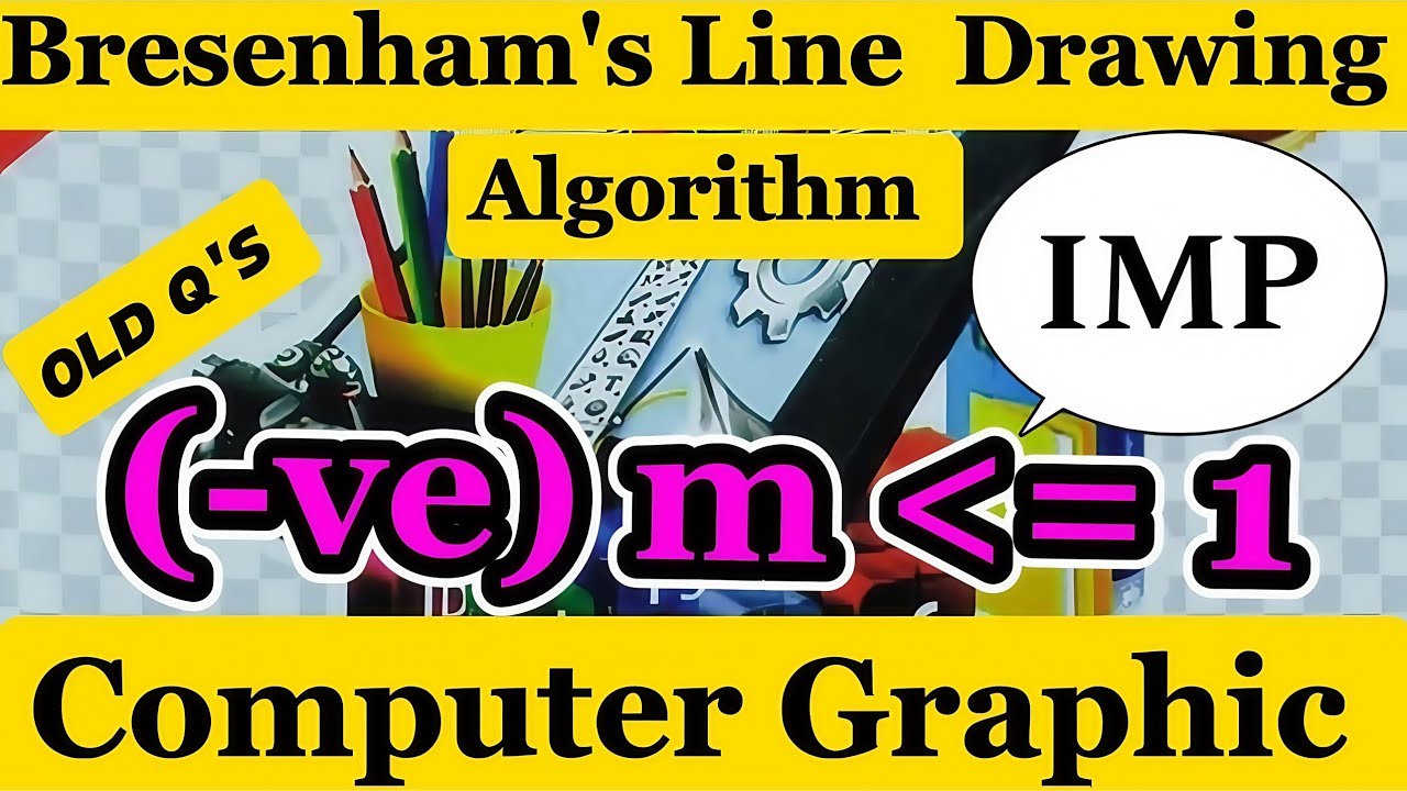 Bresenham's Line Drawing with Negative Slope [Part-1] || Computer ...