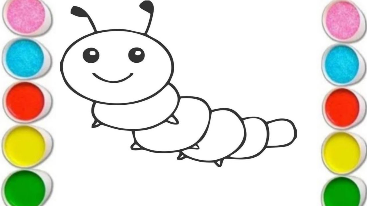How to Draw a 🐛caterpillar for Kids/Easy Drawing,painting and coloring ...
