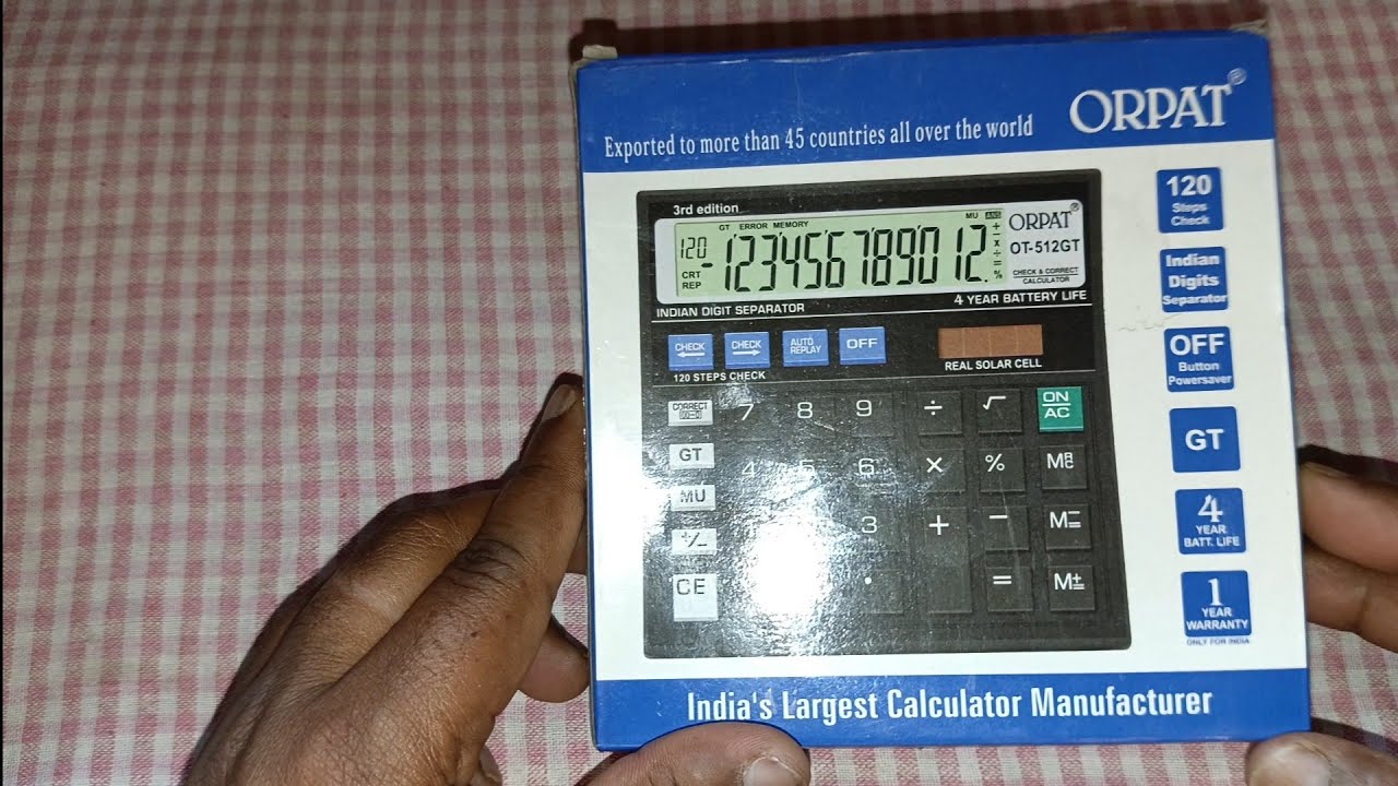 ORPAT GT-512GT CALCULATOR UNBOXING & REVIEW VIDEO| - YouTube