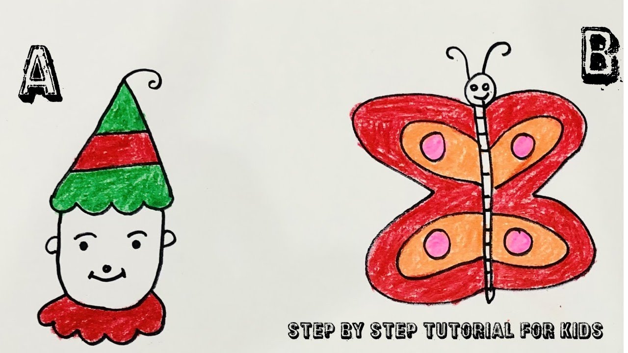 Easy drawing for kids | step by step tutorial - YouTube