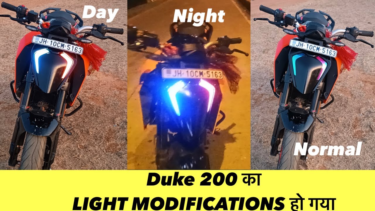 Ktm Duke 200 Light Modifications | Duke 200 Modified 🤩 - YouTube
