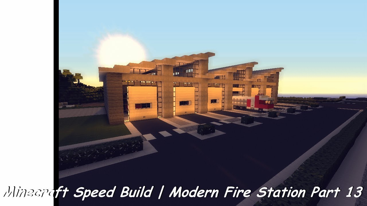 Minecraft Speed Build | Modern Fire Station | Part 13 - YouTube
