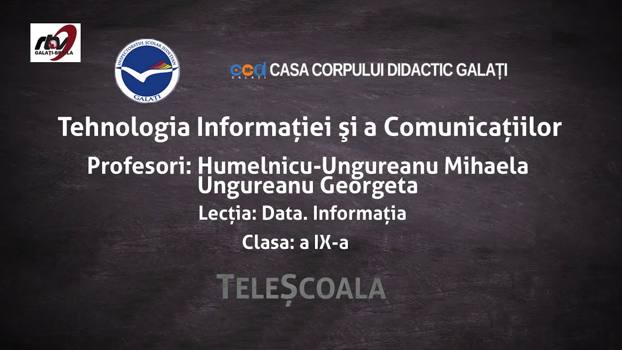 Tehnologia Informatiilor si Comunicatiilor - Clasa 9 - ''Data ...