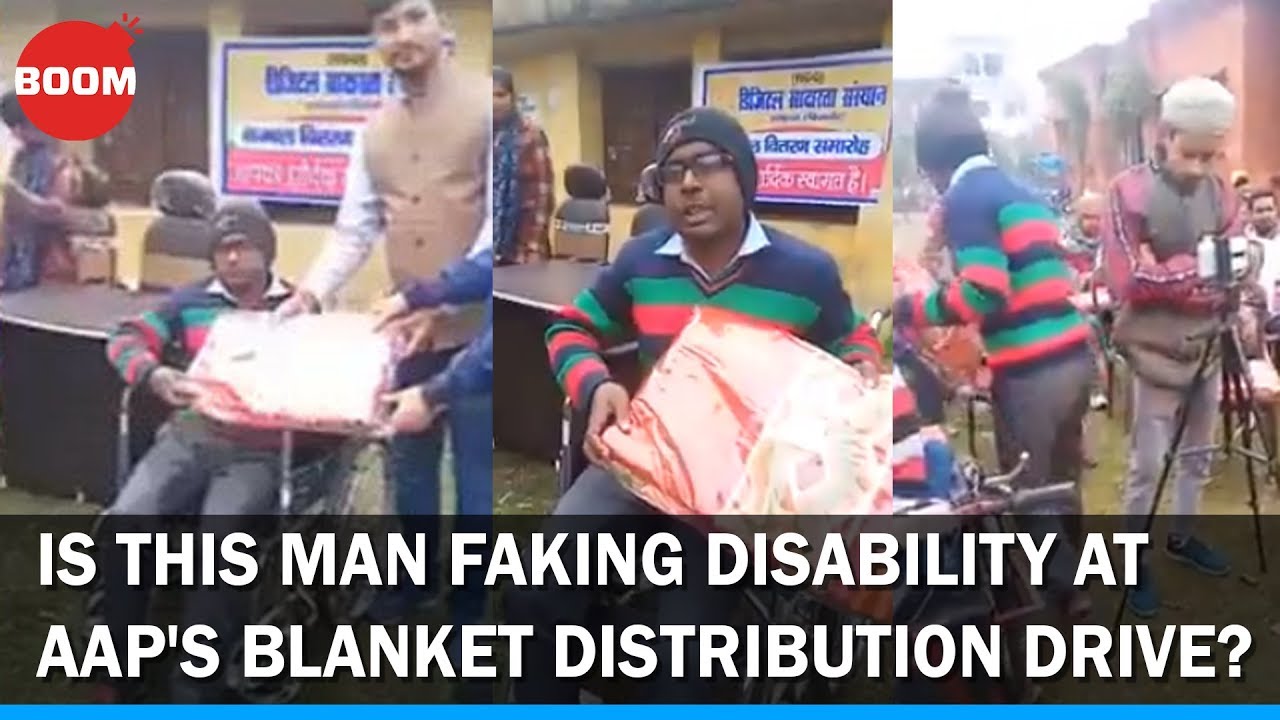 Is This Man Faking Disability At AAP's Blanket Distribution Drive ...