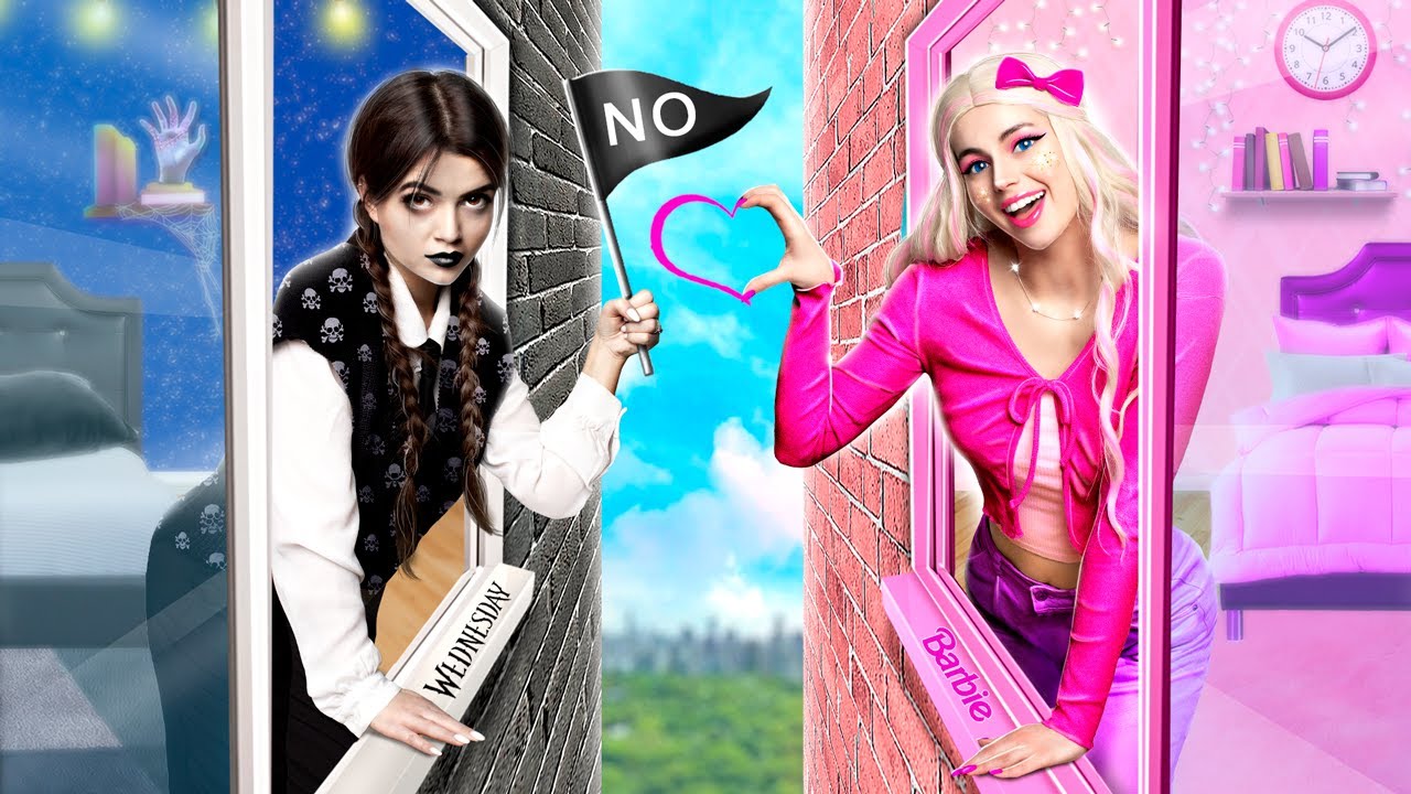 Wednesday Addams! Extrém Szobaátalakítás! / Wednesday kontra Barbie ...