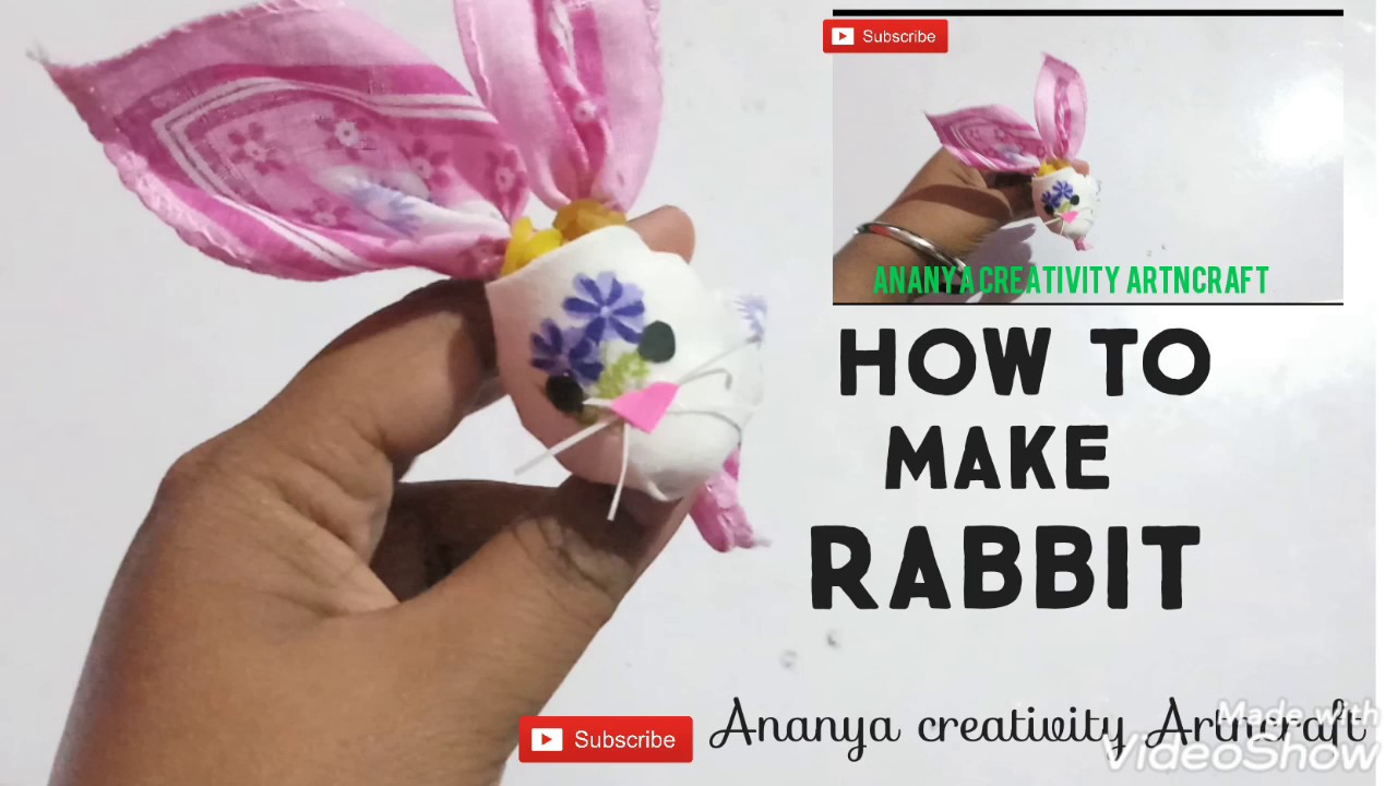 How to make rabbit || cloths or handkerchief|| EASY TO make - YouTube