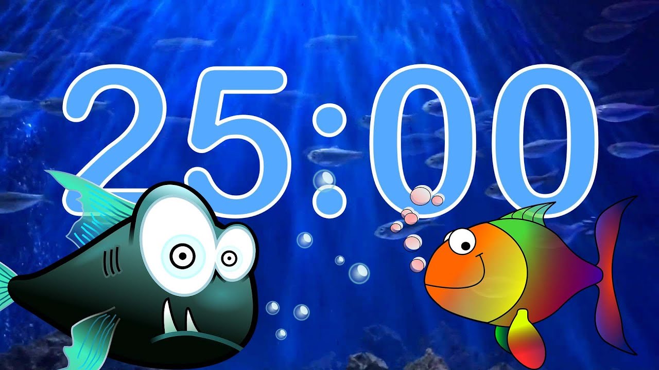 25 Minute 🐟 Fish 🐠 Tank Aquarium Countdown Timer - Sonar Alarm - YouTube