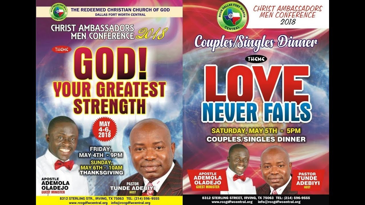 RCCG DFW Central - 2018 Christ Ambassador's Men's Conference Promo ...