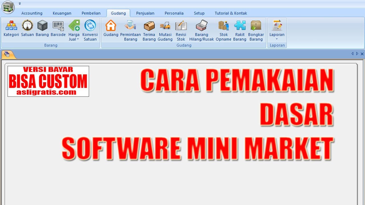 CARA PEMAKAIAN DASAR SOFTWARE MINI MARKET+ - YouTube