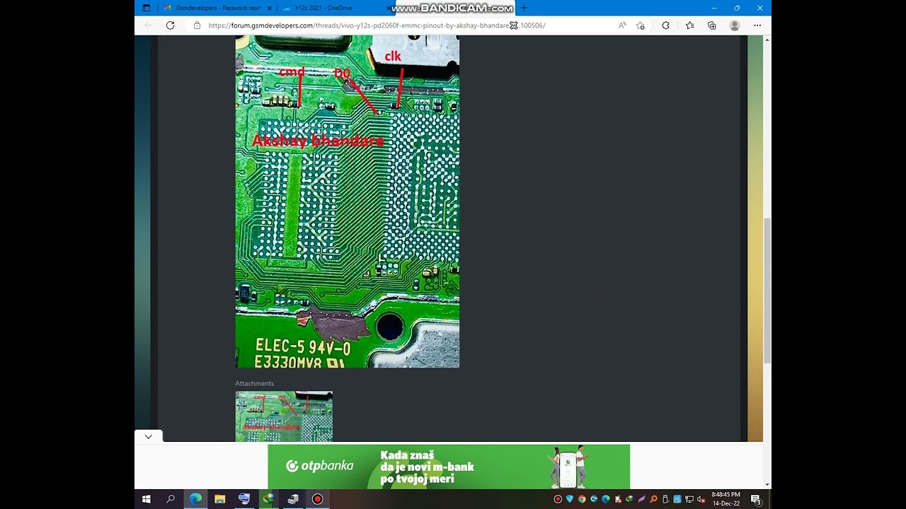 Vivo Y20 ISP EMMC PinOUT Test Point
