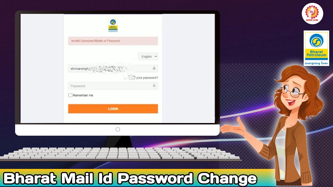 Bharat mail ID password Forgot | BPCL Mail Password change - YouTube