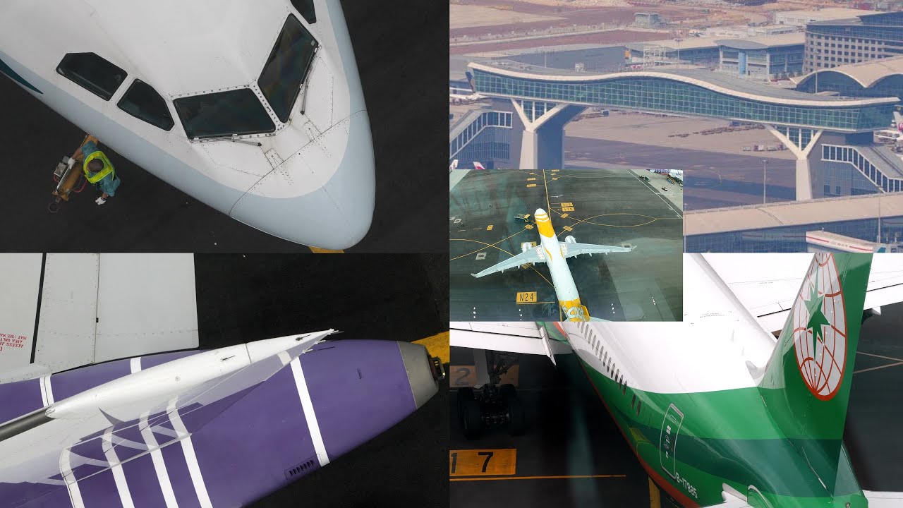 Aircraft Closeup Plane spotting at Hong Kong Airport's New Skybridge ...