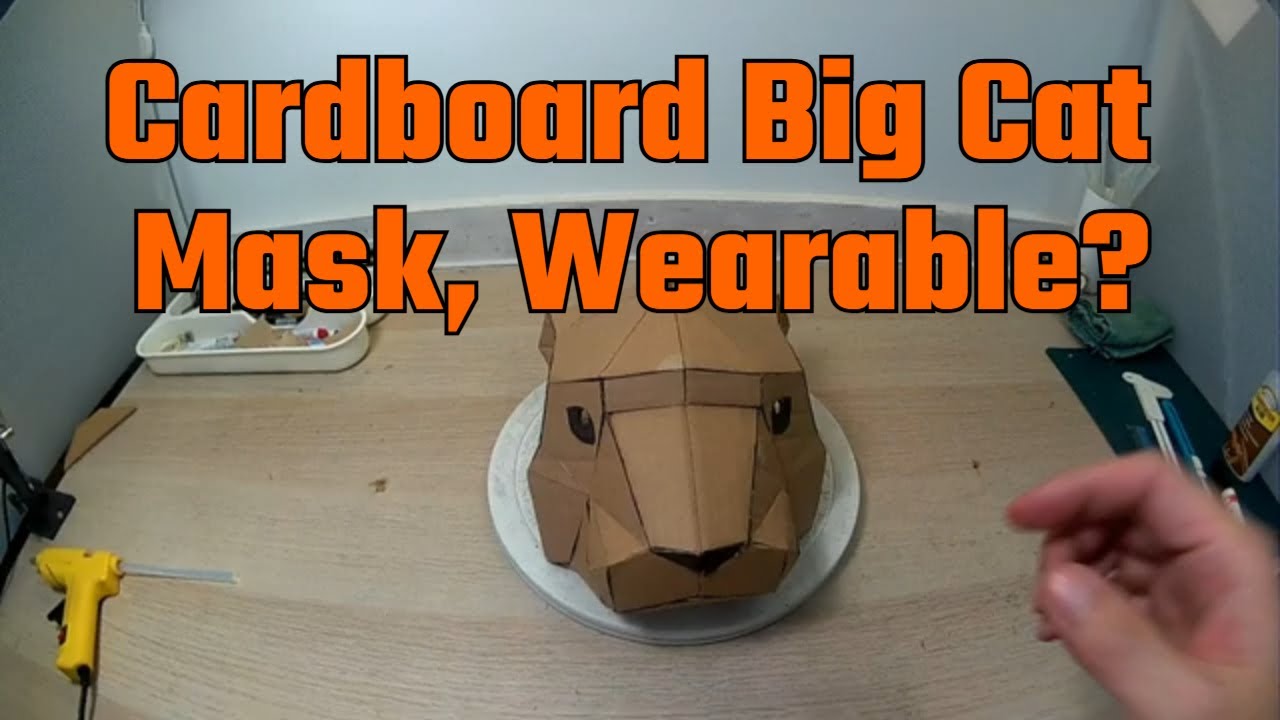 DIY Big Cat Cardboard Mask with Template - YouTube