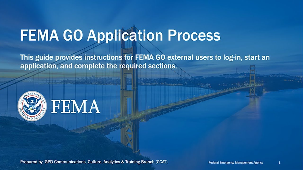 FEMA GO Application Process Guide - YouTube