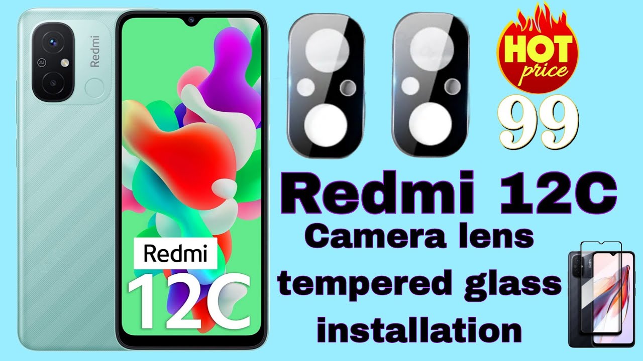 Redmi 12C Camera lens protector tempered glass installation buy good ...