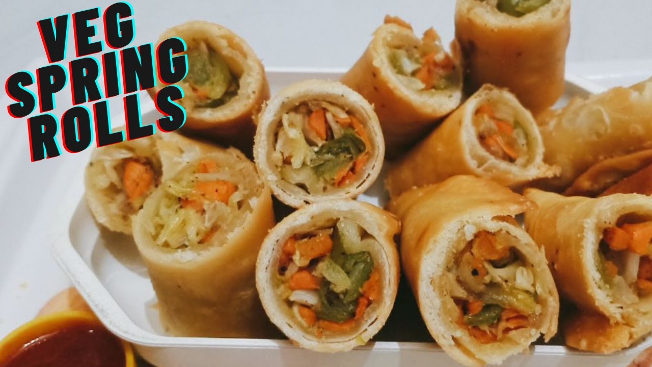 Veg Spring Rolls Recipe || How To Make Veg Spring Rolls At Home ...