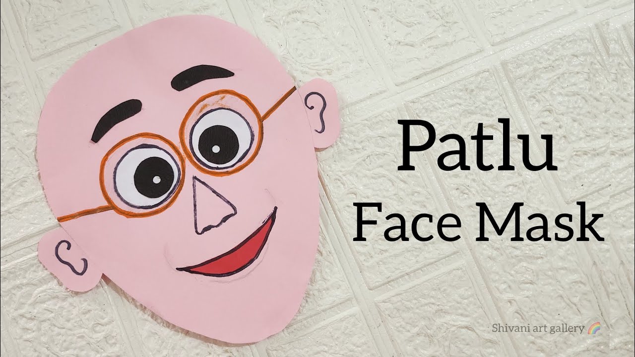 Patlu face mask | How to make patlu | Motu patlu mask idea #facemask # ...