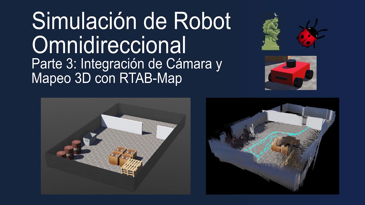 Simulación de un robot omnidireccional (Parte 3: Integración de Cámara y Mapeo 3D con RTAB-Map ...