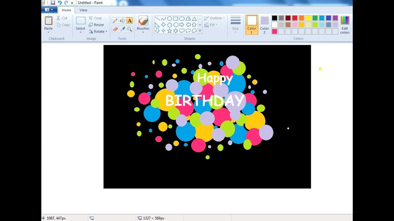 Happy Birthday color Background vector art in Ms Paint - YouTube