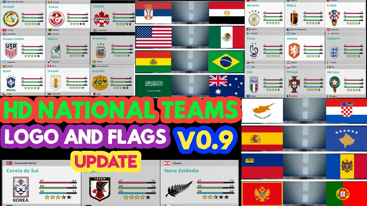 PES 2021 Logos and Flags Tiozinho's HD National Teams' (v. 0.9) 2024 ...